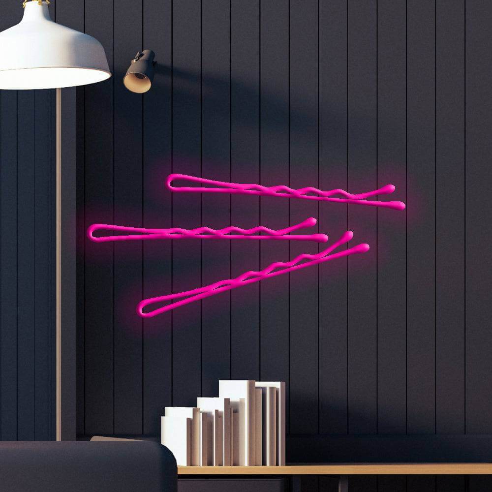 Hair Pins LED Neon Sign - Made in London Bobby Pins Neon Signs